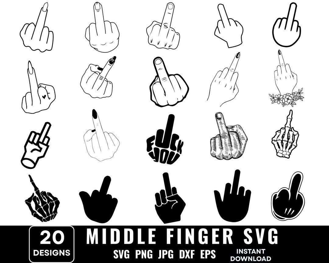 Middle Finger Svg Bundle, Middle Finger Png, Middle Finger Clipart ...