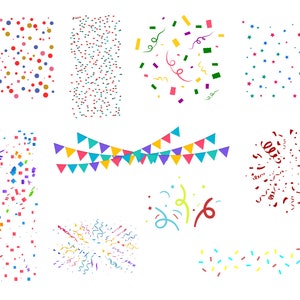 Confetti Svg Bundle, Confetti Png, Confetti Clipart, Birthday Svg, Svg ...