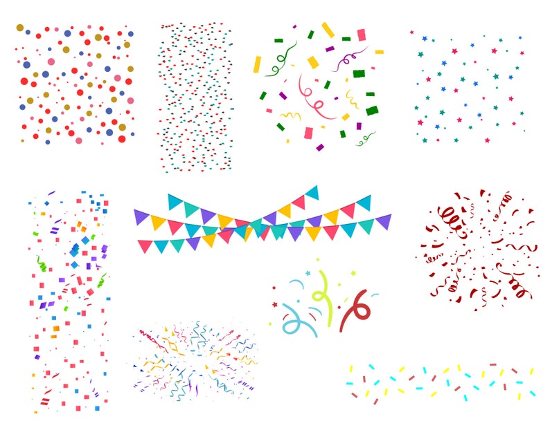 Confetti Svg Bundle, Confetti Png, Confetti Clipart, Birthday Svg, Svg ...