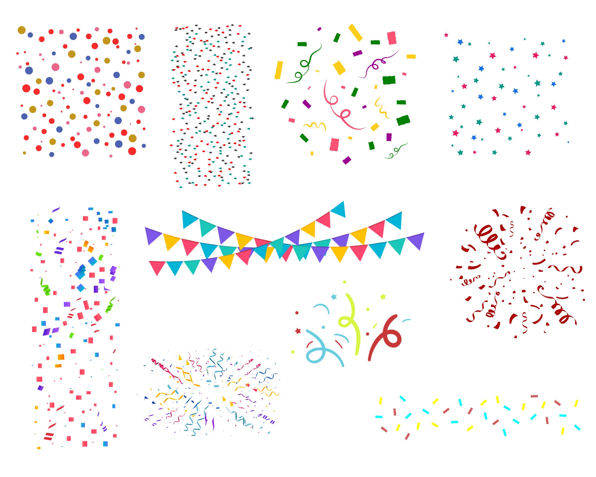 Confetti Svg Bundle, Confetti Png, Confetti Clipart, Birthday Svg, Svg ...