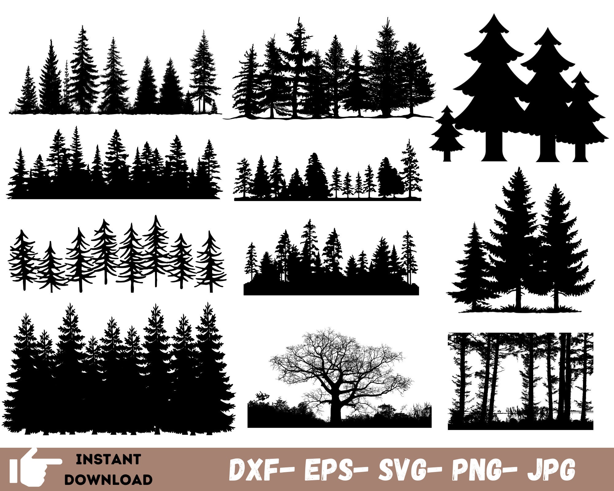Forest Tree Svg Bundle, Pine Trees Svg, Forest Svg Files, Nature Svg ...