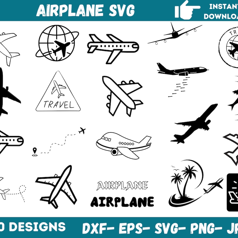 Airplane Svg - Etsy