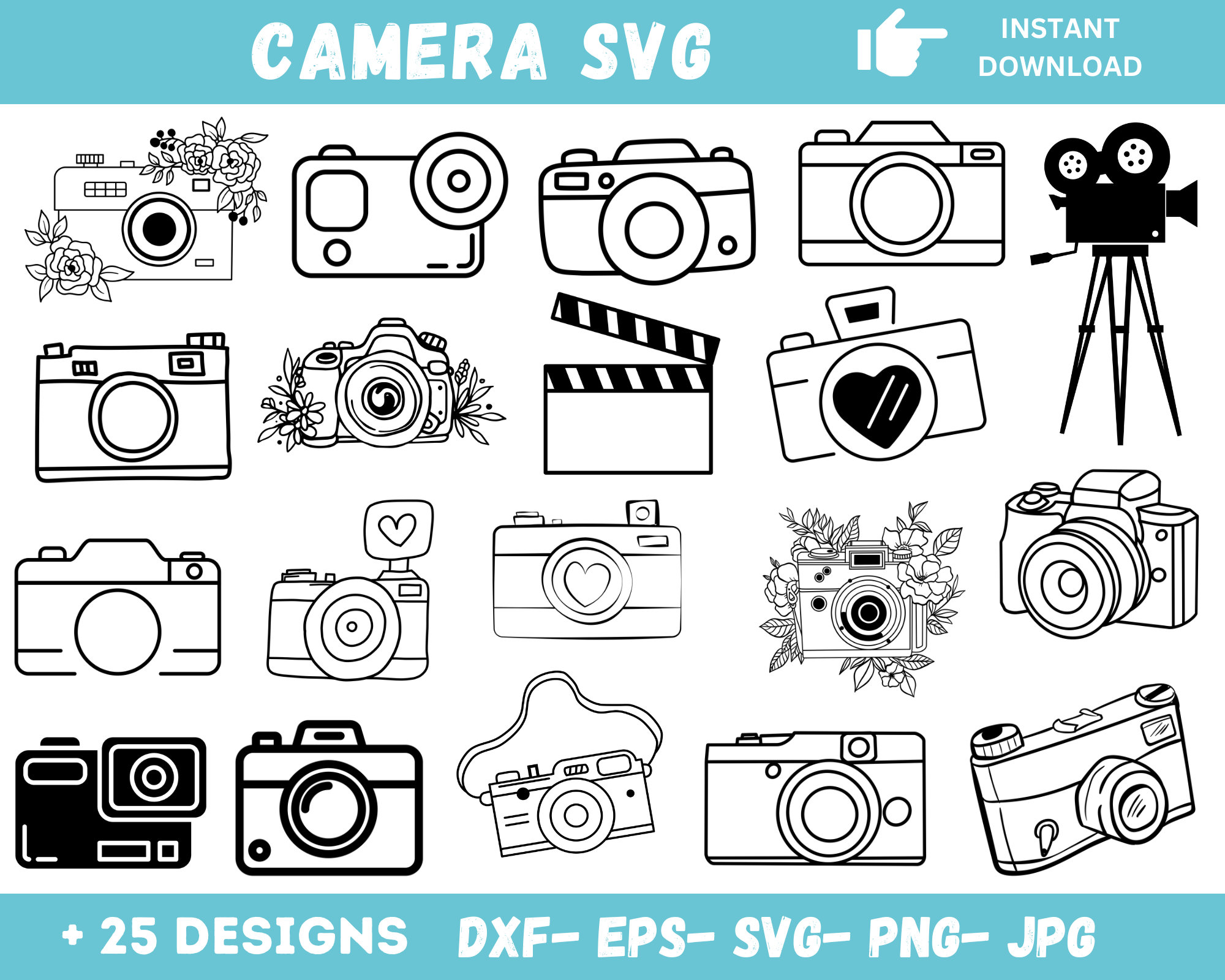 Camera Svg Png Bundle, Camera Clipart, Camera Svg Cut Files, Shirt Svg ...