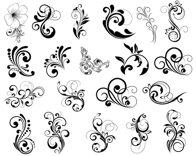 Decorative Svg Bundle, Flourish Svg, Ornaments Svg, Decorative Elements ...