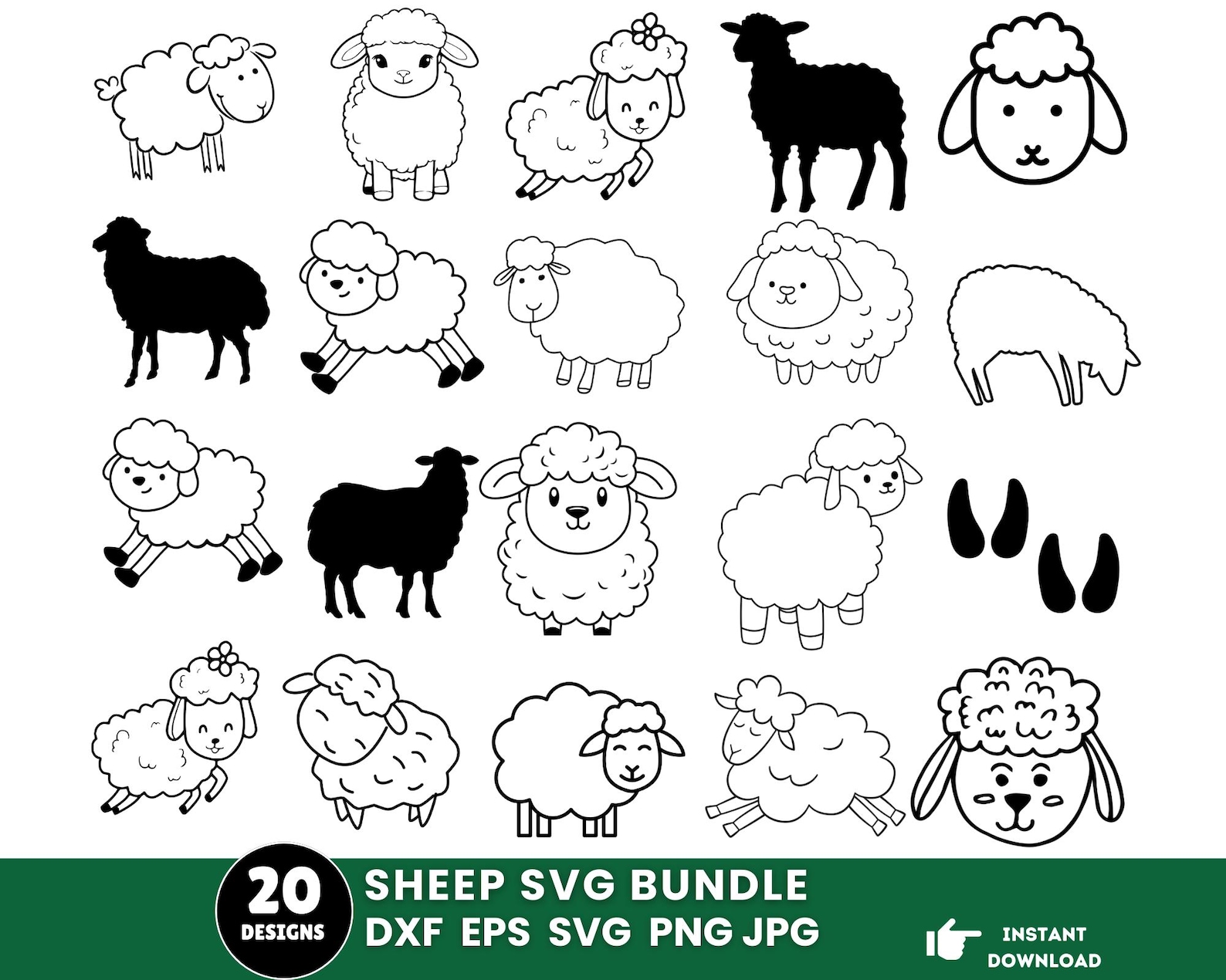 Sheep Svg Bundle, Sheep Svg, Png, Sheep Dxf, Sheep Clip Art, Sheep ...