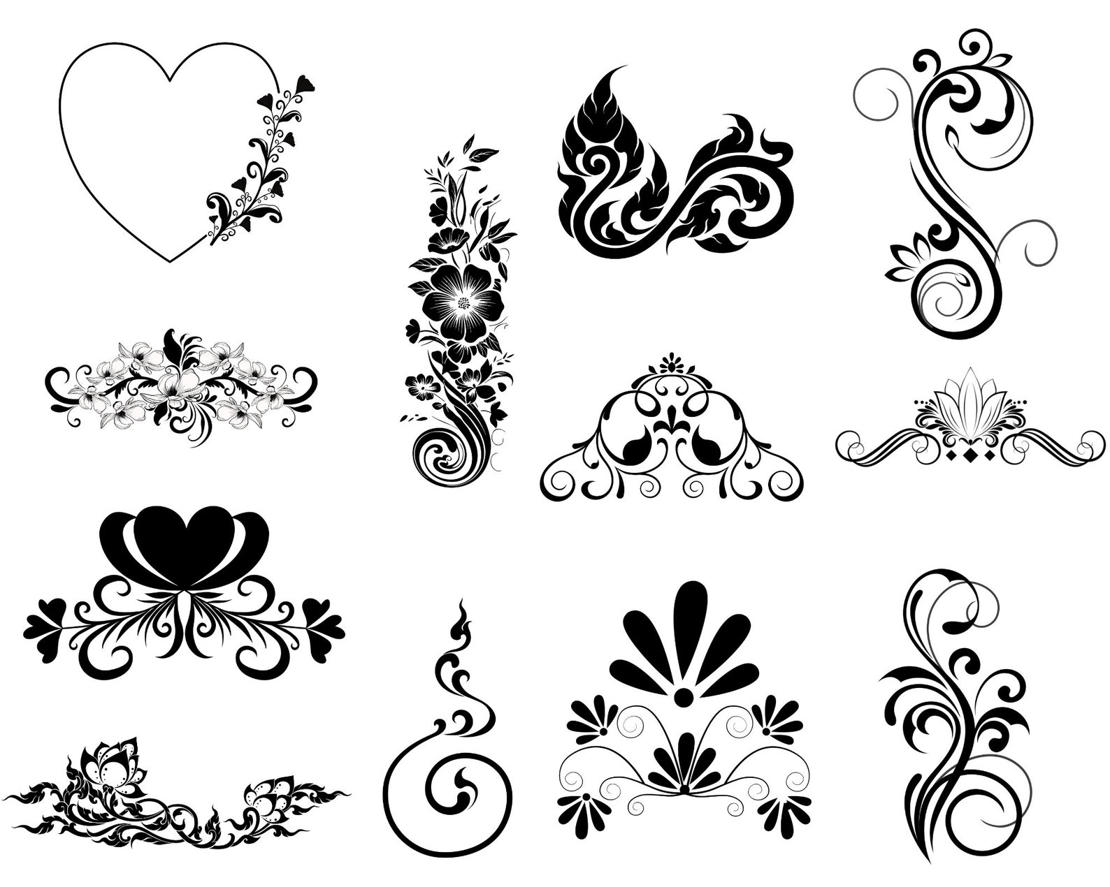Decorative Svg Bundle, Flourish Svg, Ornaments Svg, Decorative Elements ...