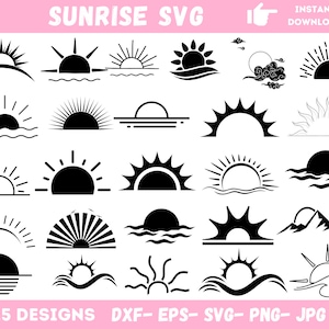 Sunrise Svg Bundle, Sunrise Png, Sunrise Clipart, Svg Files for Cricut ...
