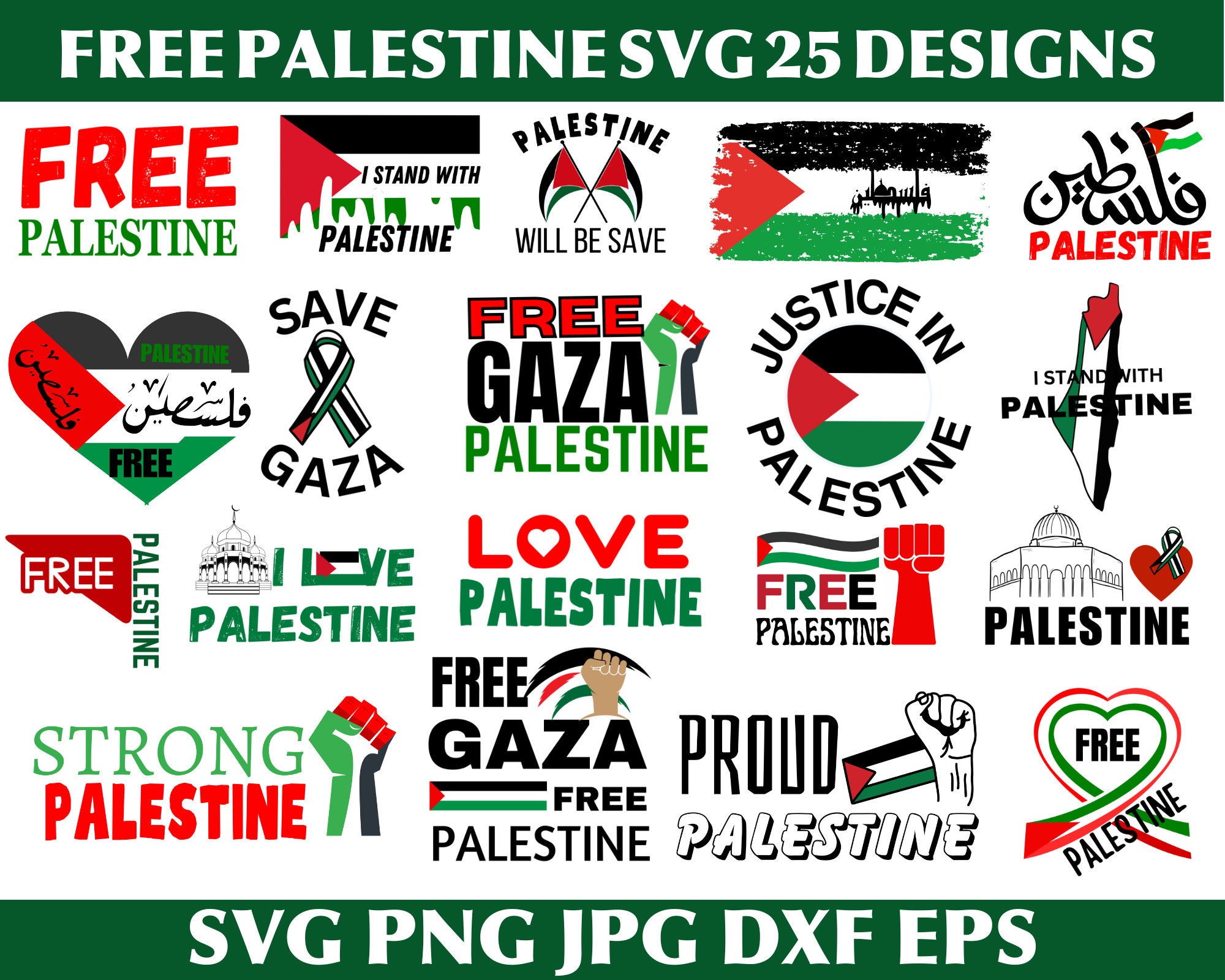 Palestine Svg Bundle, Free Palestine Svg, Free Palestine Shirt ...