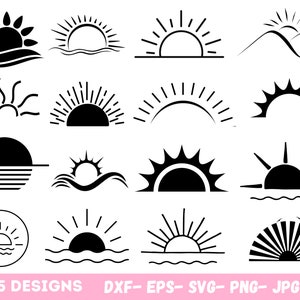 Sunrise Svg Bundle, Sunrise Png, Sunrise Clipart, Svg Files for Cricut ...