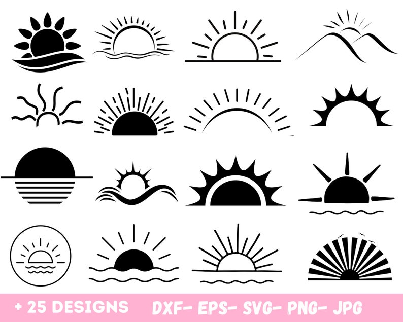 Sunrise Svg Bundle, Sunrise Png, Sunrise Clipart, Svg Files for Cricut ...