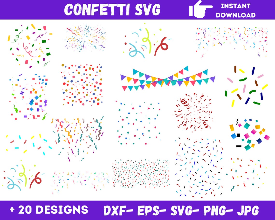 Confetti Svg Bundle, Confetti Png, Confetti Clipart, Birthday Svg, Svg ...