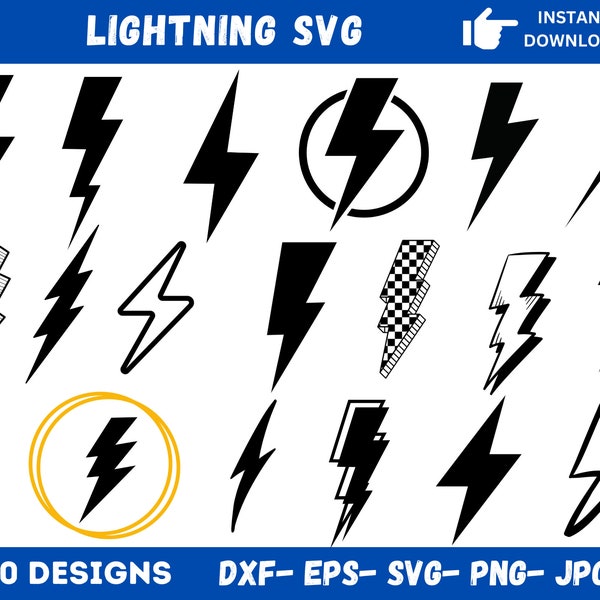 Black Lighting Bolt Svg - Etsy