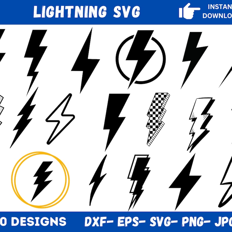 Lightning Bolt Vector Art - Etsy