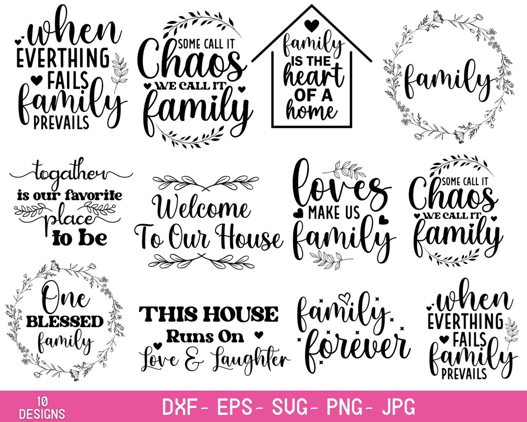 Family Svg Bundle, Family Wall Sign Svg, Family Quotes Svg, Fathers Day ...
