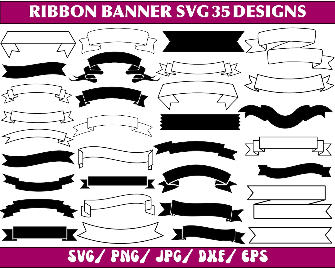 Ribbon Banner Svg Files, Ribbon Banner Png, Ribbon Clipart, Banner ...
