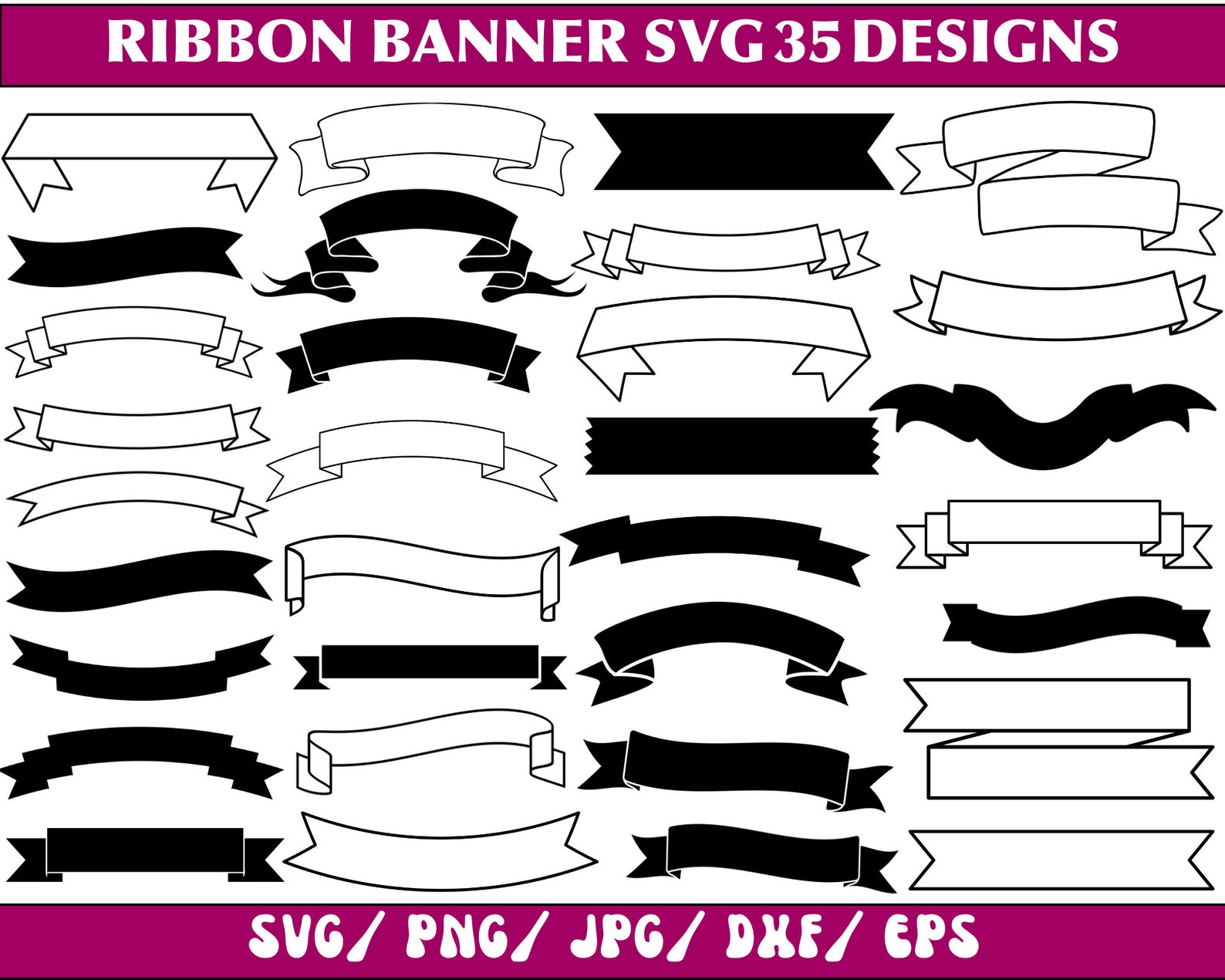 Ribbon Banner Svg Files, Ribbon Banner Png, Ribbon Clipart, Banner ...