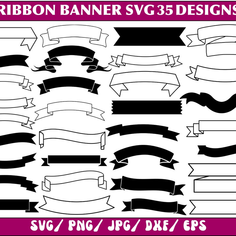 Ribbon Banner Svg - Etsy
