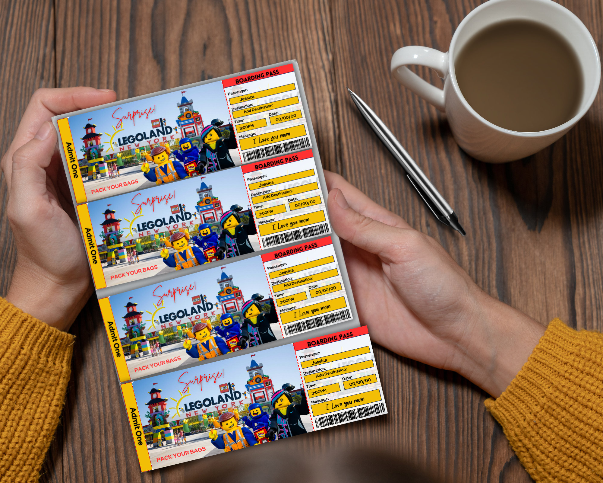 Printable Legoland Theme Park Surprise Ticket Template, Trip Ticket ...