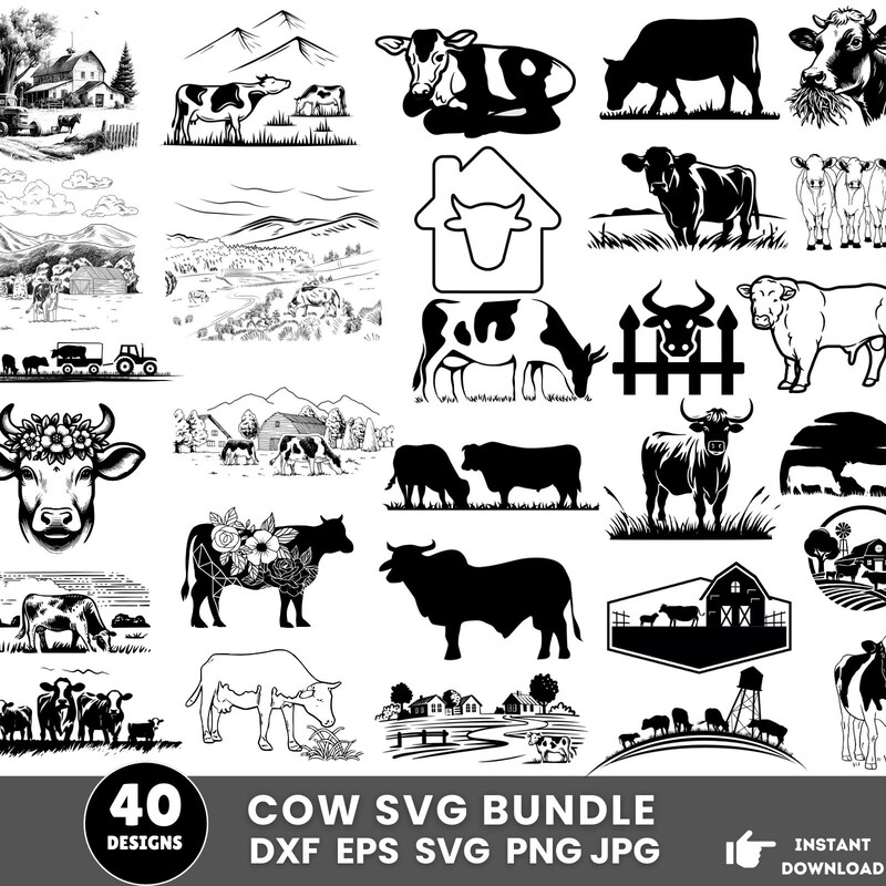 Cow Svg - Etsy