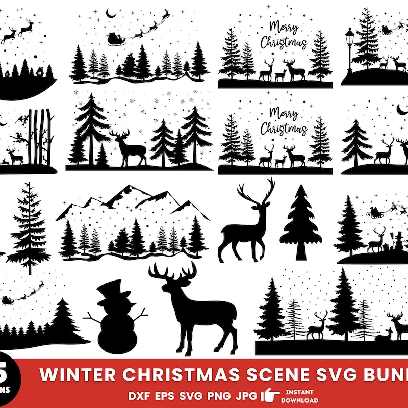 Winter Scene Svg - Etsy