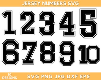 Jersey Numbers Svg/png/dxf, Numbers Svg, Jersey Numbers, Football ...