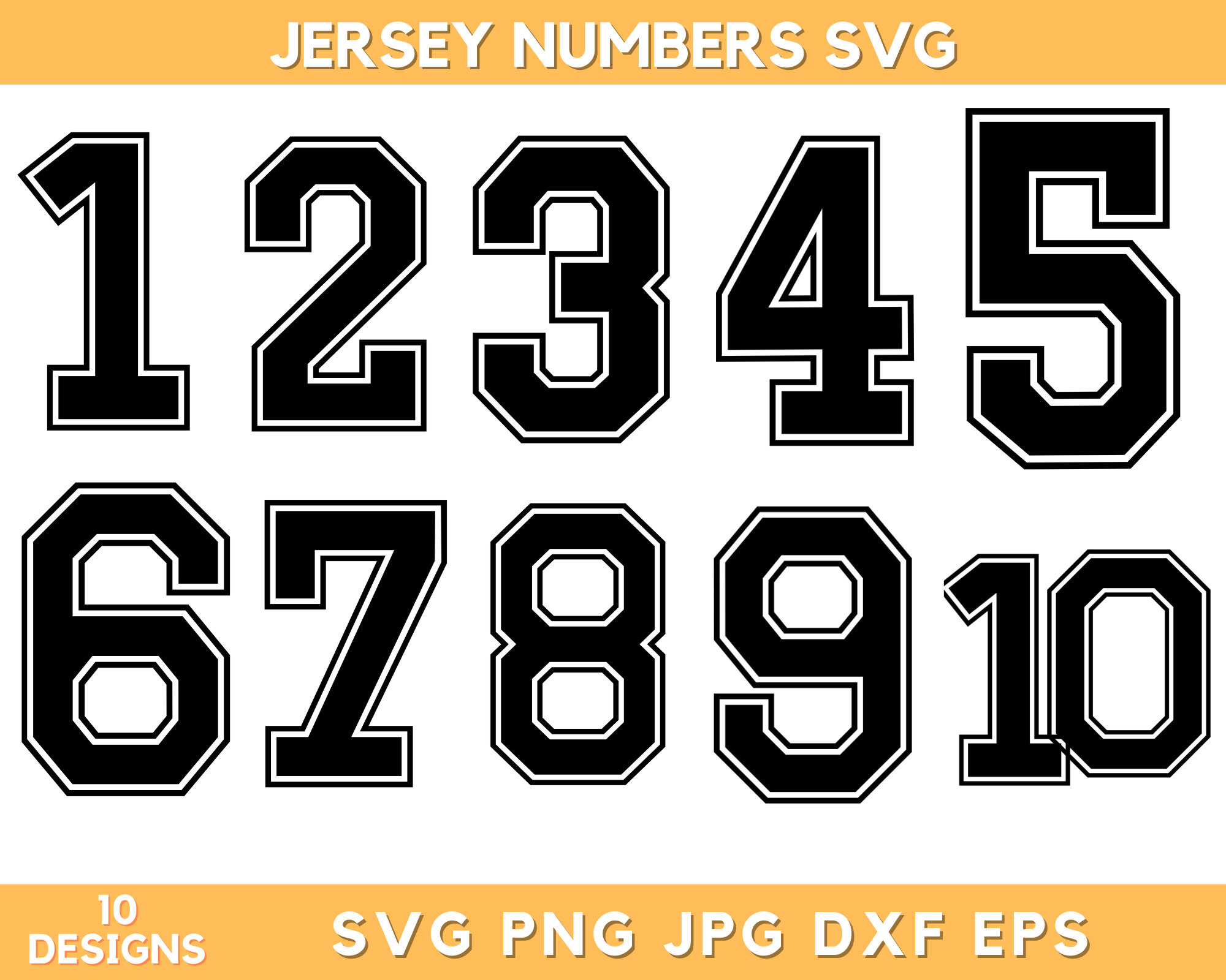 Jersey Numbers Svg, Numbers Svg, Jersey Numbers, Football Numbers Svg ...