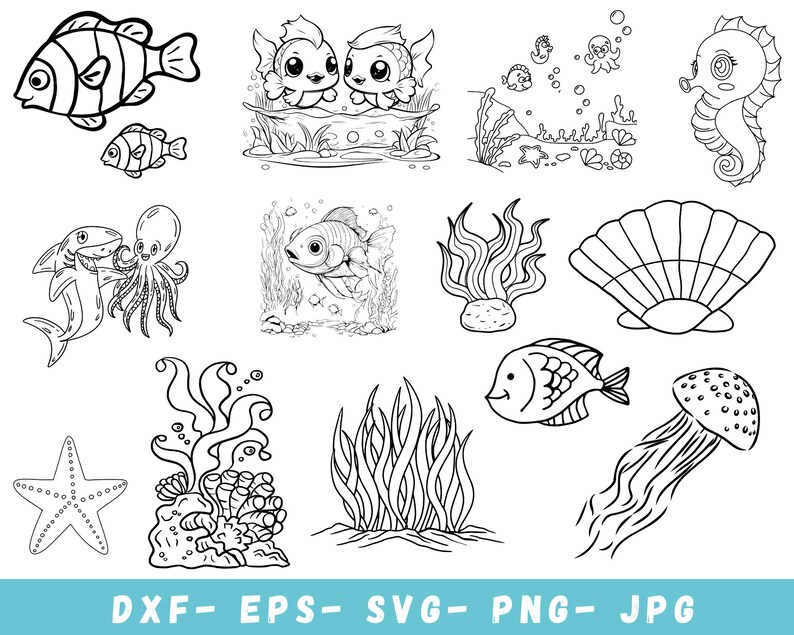Underwater Svg Bundle, Ocean Scene Png, Underwater Scene Svg, Shirt Svg ...