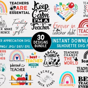 Teacher Appreciation Svg Bundle Teacher Svg Bundle Back to - Etsy