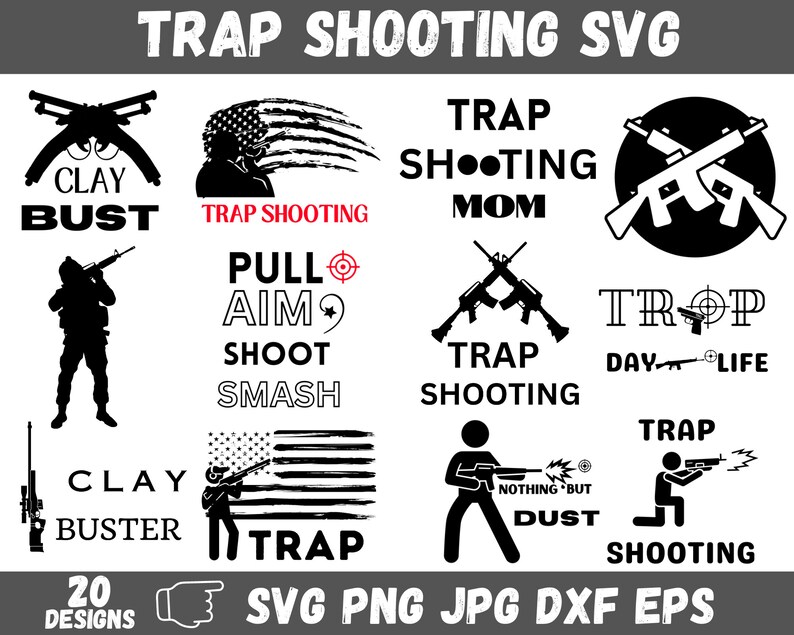 Trap Shooting Svg Bundle, Trap Shooting Svg, Trap Shooting Png, Trap ...
