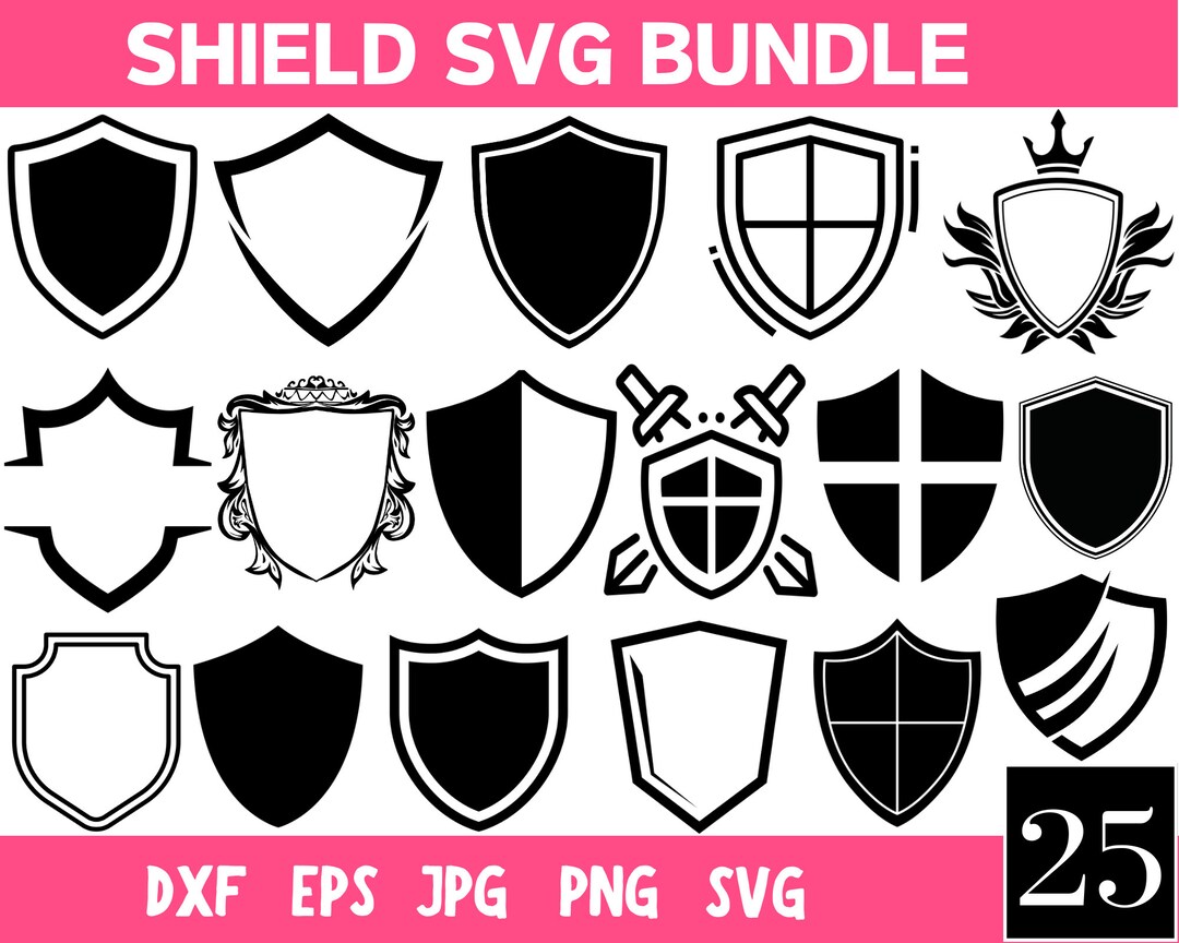 Digital Download Shield Svg Designs, Shield Png Bundle, Shield Clipart ...