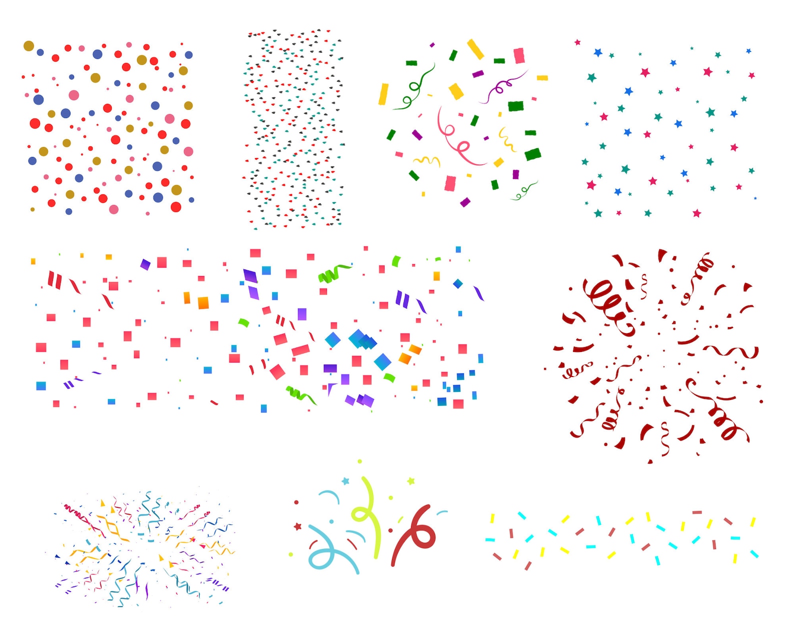 Confetti Svg Bundle, Confetti Png, Confetti Clipart, Birthday Svg, Svg ...