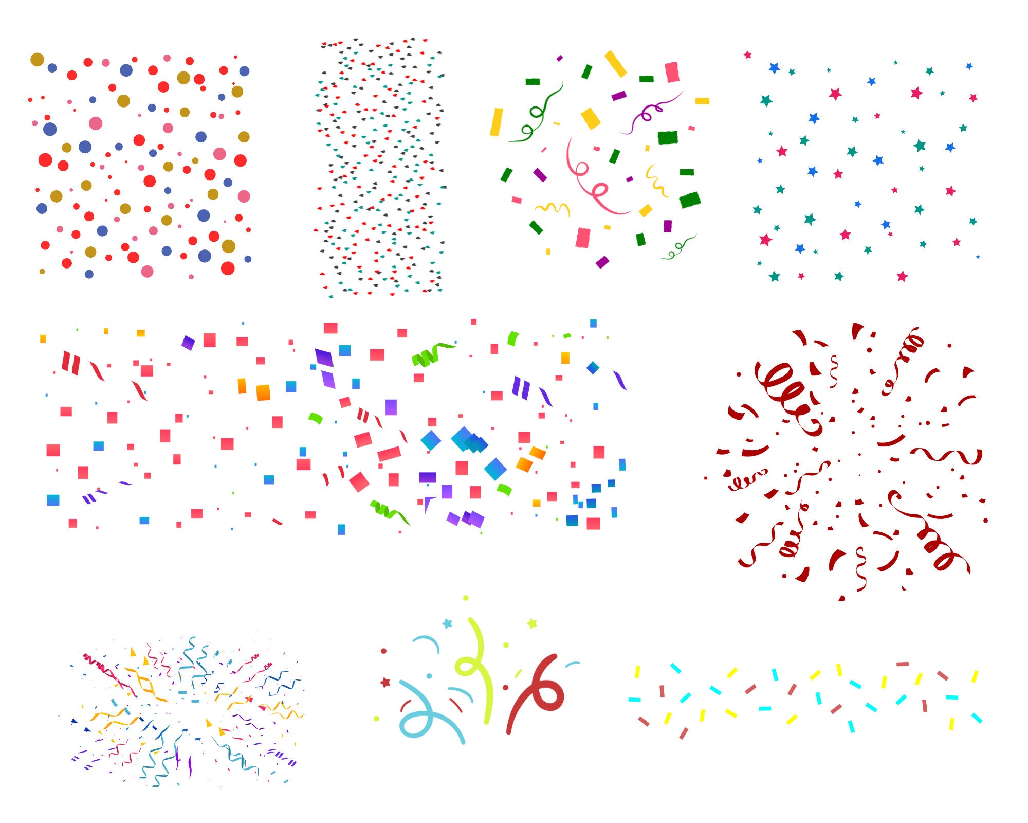 Confetti Svg Bundle, Confetti Png, Confetti Clipart, Birthday Svg, Svg ...