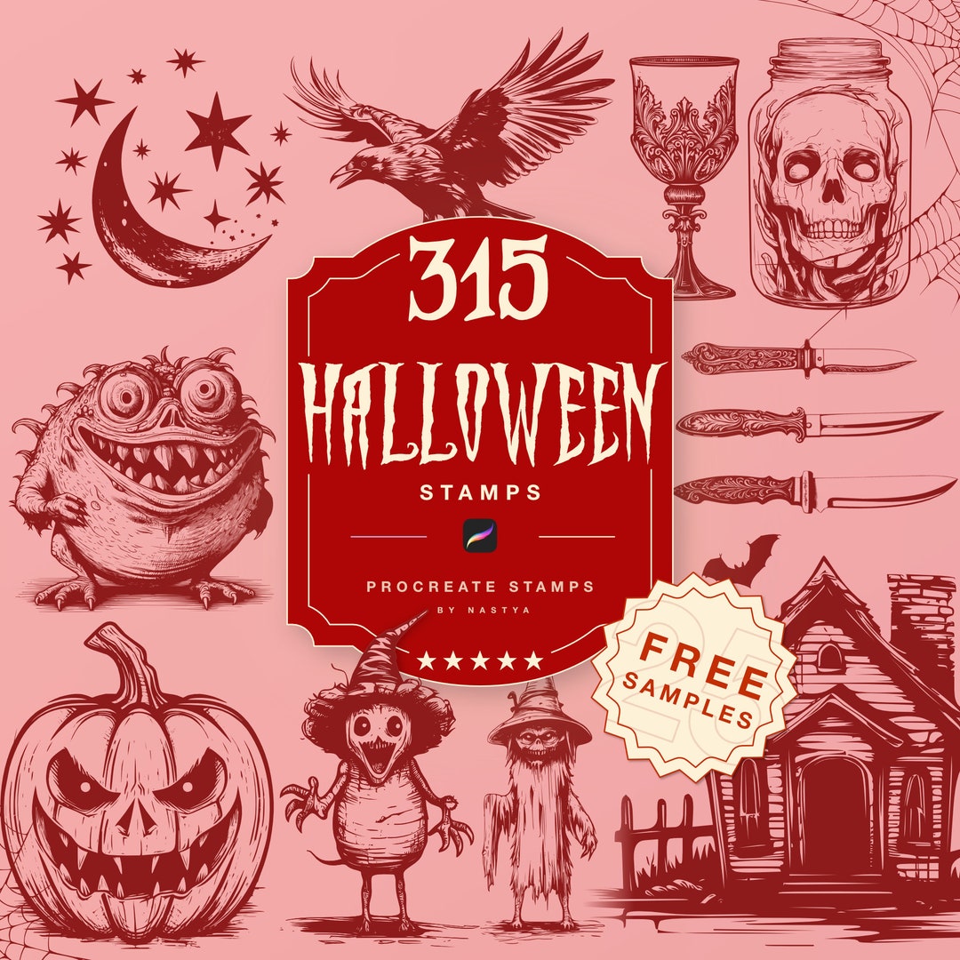 315 Halloween Procreate Stempel: Vintage Horror Pinsel - Etsy.de
