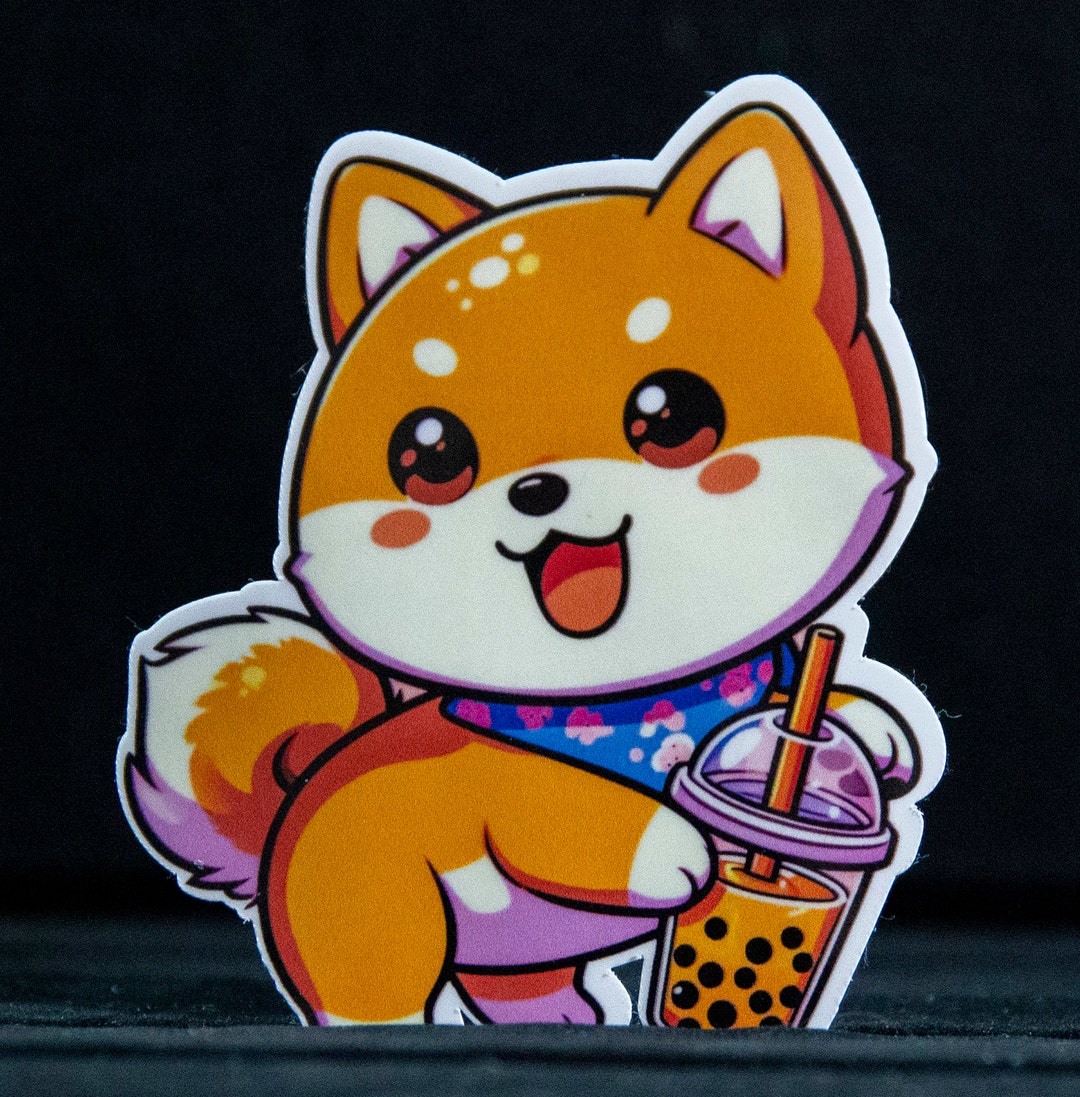Shiba Inu Dog Puppy Boba Bubble Tea Drink Anime Stickers or Magnets - Etsy