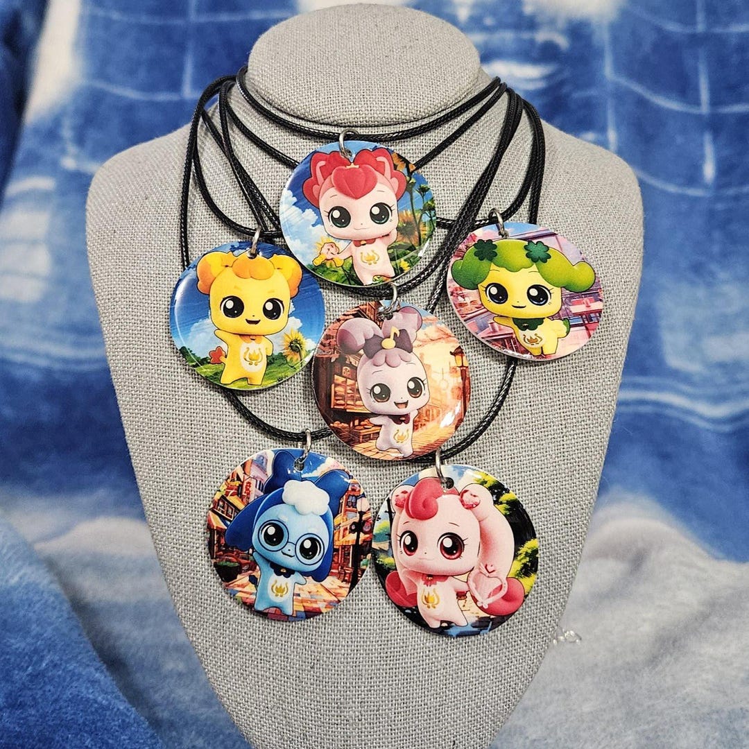 Catch! Teenieping Plastic Round Necklace Anime Fashion Jewelry Pendant ...
