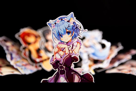 Rem Re:Zero Catgirl Sexy Neko Waifu Anime Stickers o Imanes - Etsy México