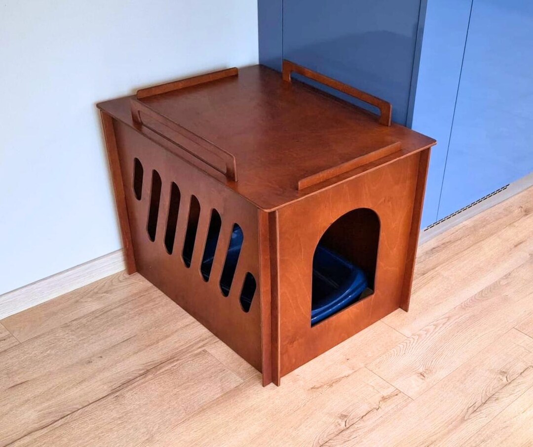 Litter Cover for Cats, Wooden Pet Litter Box Cabinet, Stylish Animal ...