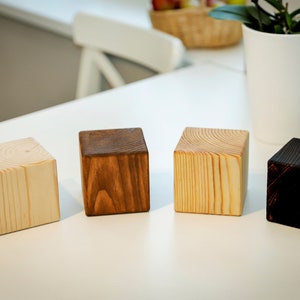 Set of Four 4 Wooden Blocks 3,5' 9x9x9 Cm Pine, Wooden, Unfinished ...