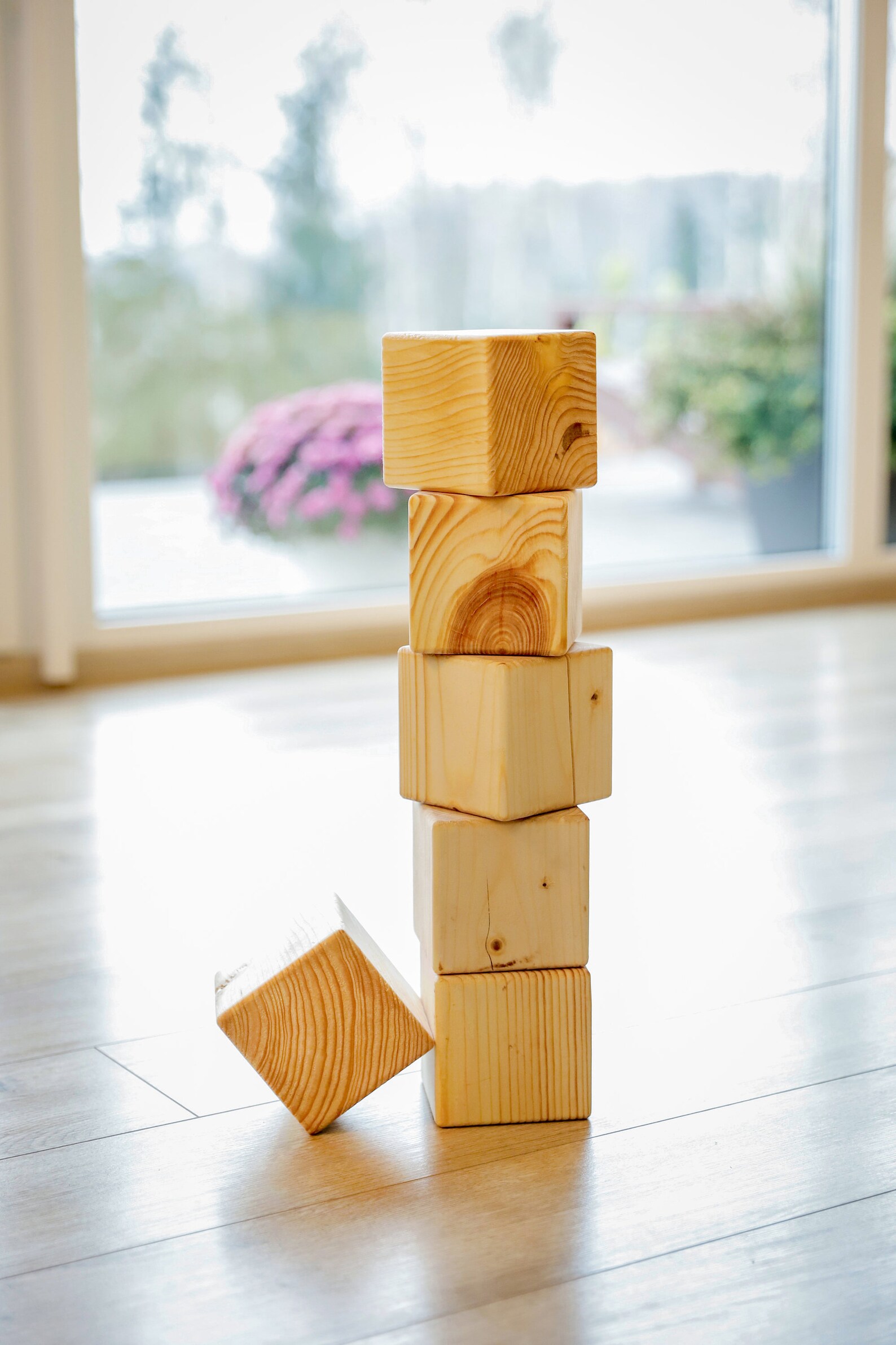 Set of Four 4 Wooden Blocks 3,5' 9x9x9 Cm Pine, Wooden, Unfinished ...