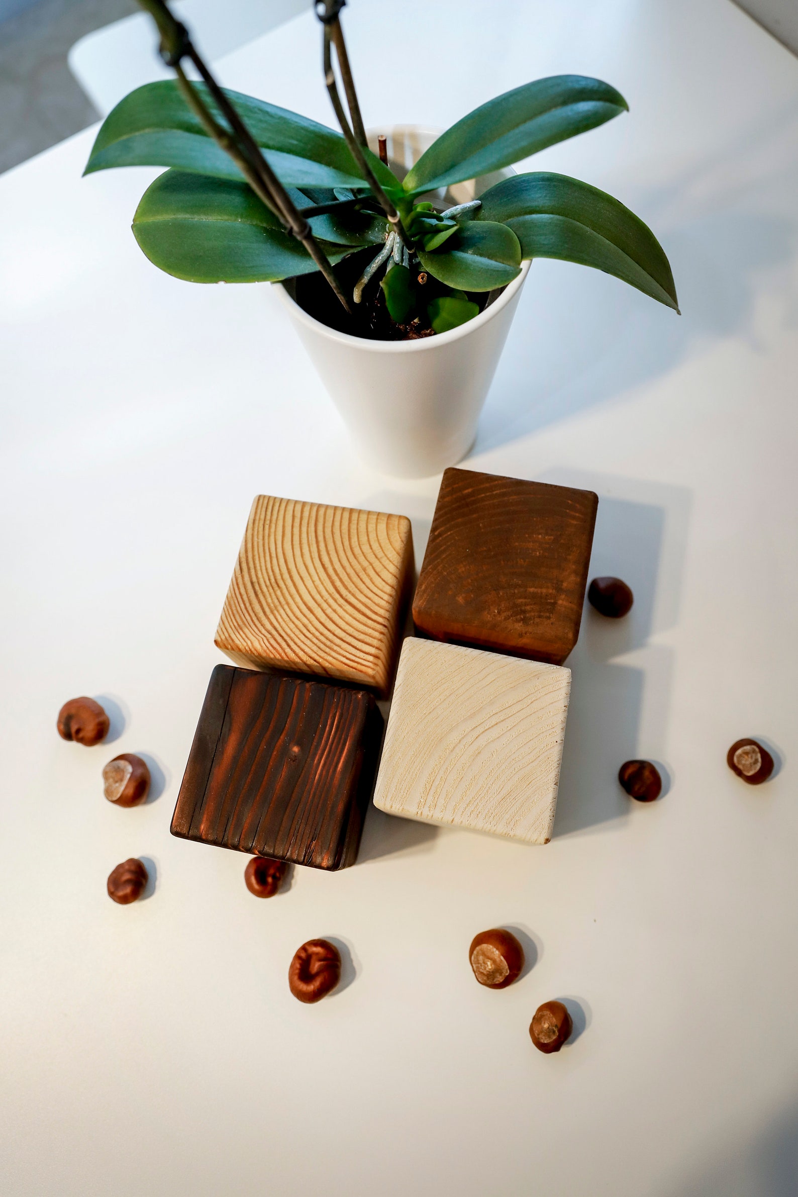 Set of Four 4 Wooden Blocks 3,5' 9x9x9 Cm Pine, Wooden, Unfinished ...