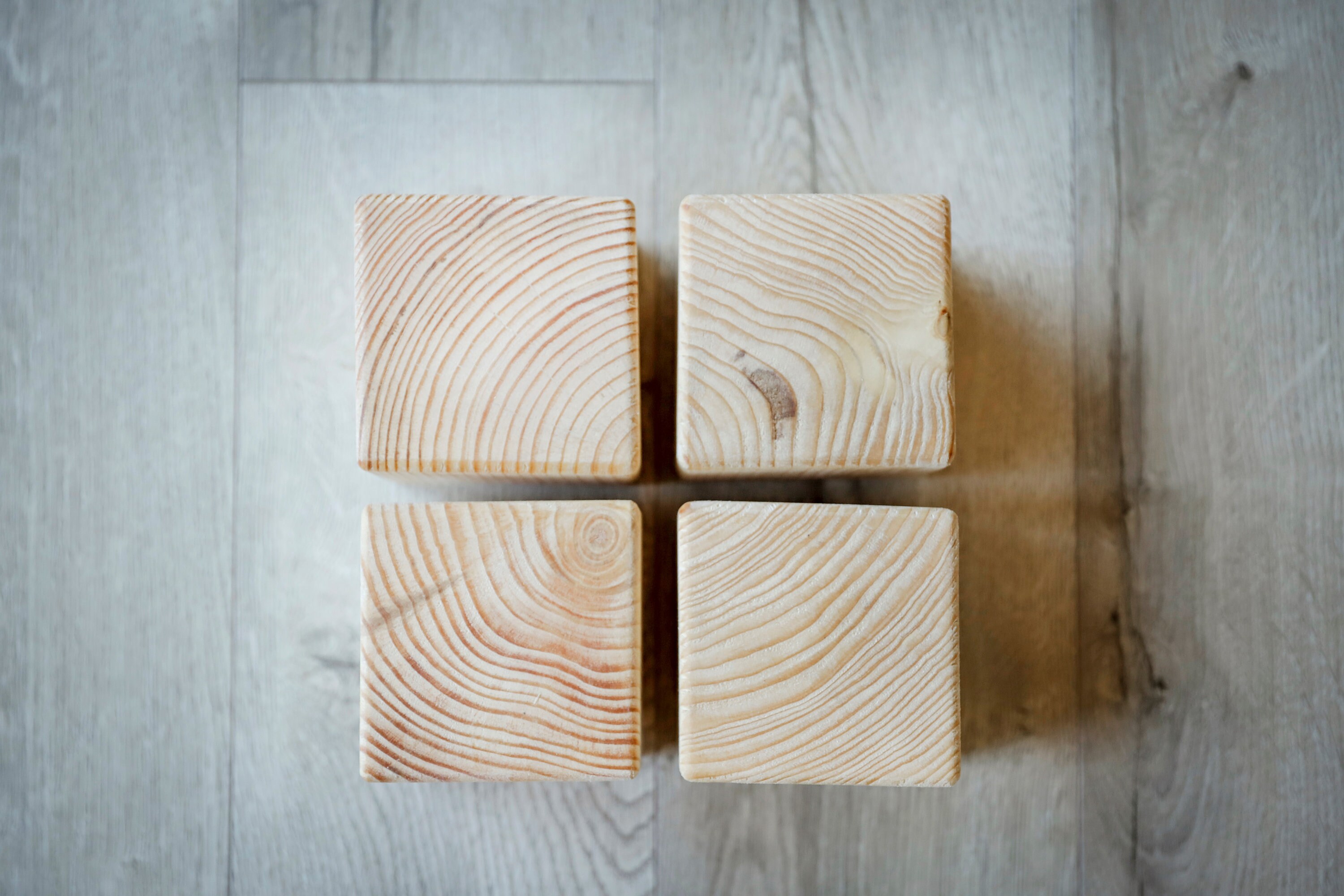 Set of Four 4 Wooden Blocks 3,5' 9x9x9 Cm Pine, Wooden, Unfinished ...