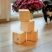 Set of Four 4 Wooden Blocks 3,5' 9x9x9 Cm Pine, Wooden, Unfinished ...