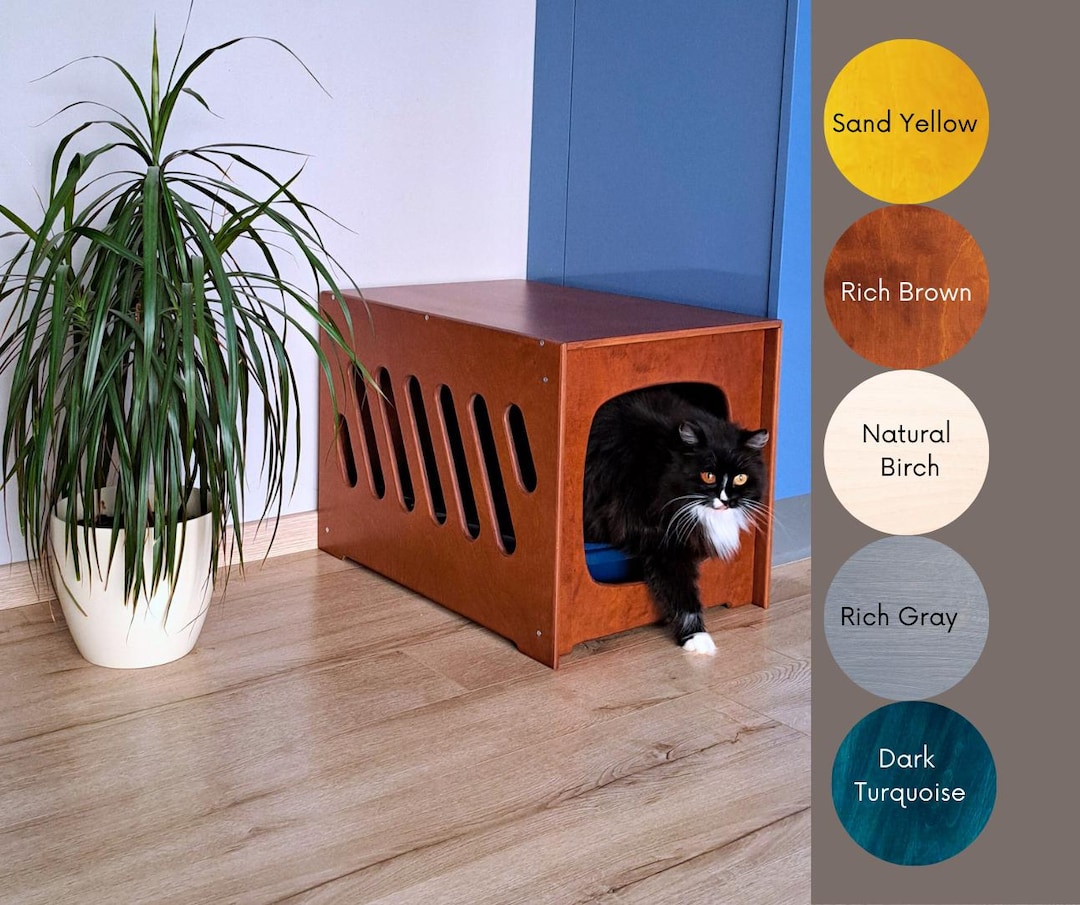 Modern Hallway Bench Cat Litter Box Cover: Baltic Birch Pet Furniture ...