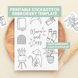 Printable Stick and Stitch Embroidery Patterns Download Comfy Sewing ...