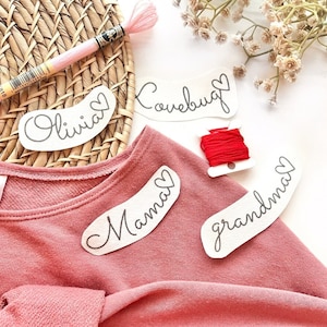 Collar Stick and Stitch Name Hand Embroidery, Custom Neck Stick Stitch ...