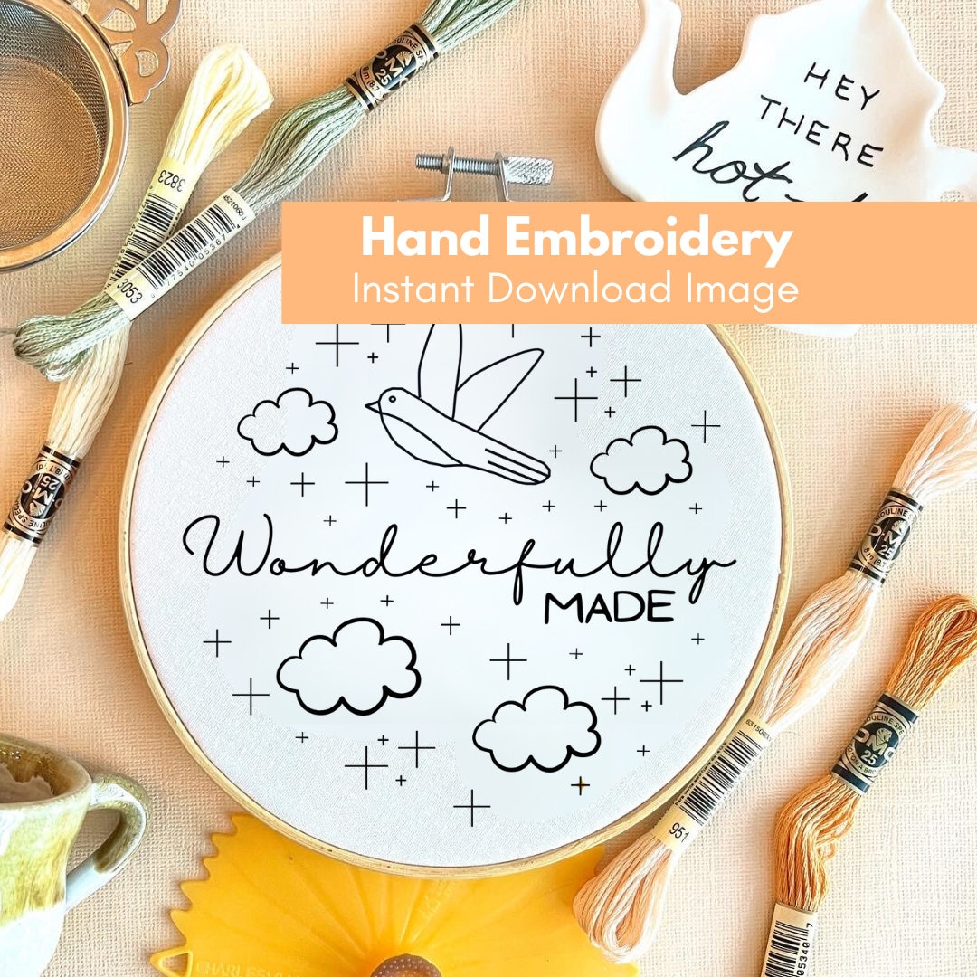 Baby Hand Embroidery Design, Baby Shower Embroidery Gift, Christian ...