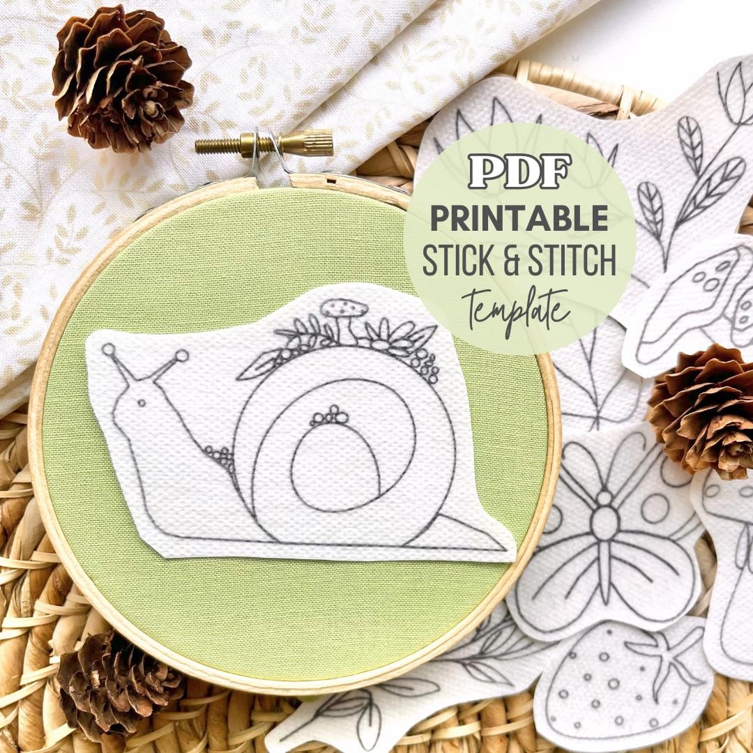 Printable Stick and Stitch Embroidery Patterns Download Cottage Core ...