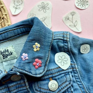 Flower Printable Stick and Stitch, Hand Embroidery Stick and Stitch ...