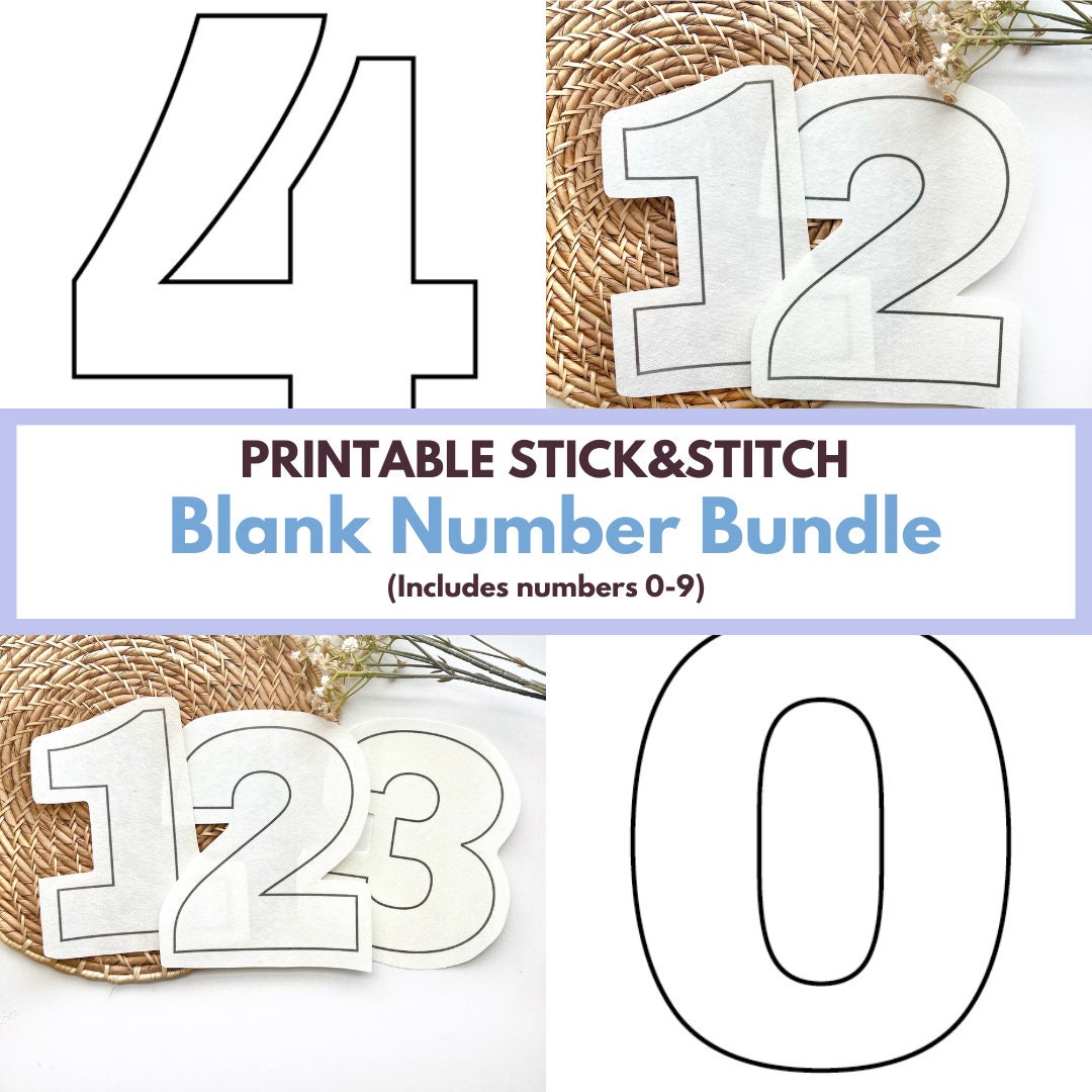 Number Handembroidery Bundle Downloadable Embroidery Patterns DIY Baby ...