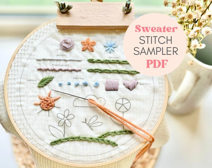 Beginner Embroidery PDF Stitch Sampler-embroidery Pattern for Beginners ...
